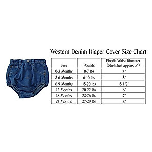 4Rodeo Western Baby Toddler Denim Diaper Cover (12 Months)