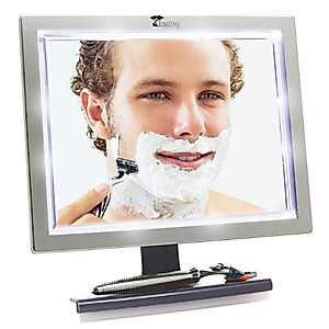 ToiletTree Products Deluxe LED Fogless Shower Mirror and Stainless Steel Nose Hair Trimmer Bundle