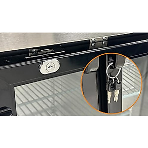 Elite Kitchen Supply Commercial Beer Back Bar Cooler Refrigerator, ETL NSF 2 Glass Door Bottle Display Fridge Cooler Merchandiser, LED Lighting, 60" W 15.8 cu.ft. Black CBB60H