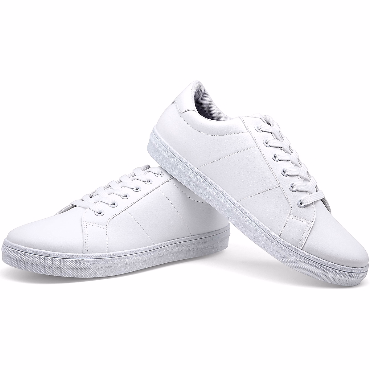 Jousen Men's Casual Shoes White Sneakers for Men Memory Foam White Shoes Soft Fashion Sneaker (AMY872 All White 8)