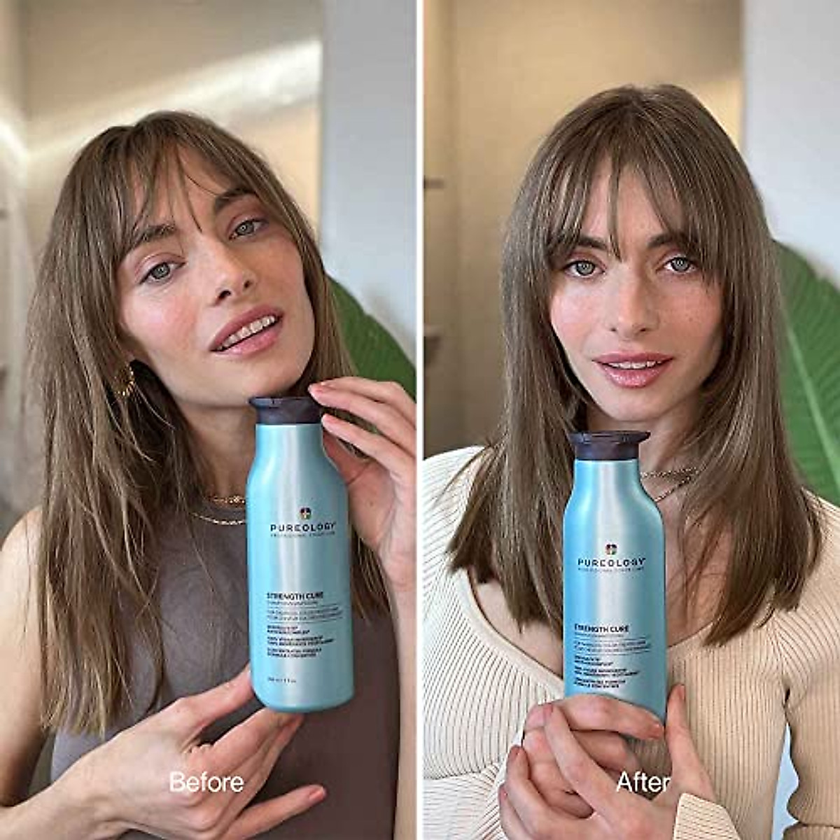 Pureology Strength Cure Strengthening Shampoo & Conditioner Bundle | For Damaged, Color Treated Hair | Sulfate-Free | Vegan | Updated Packaging | 9 Fl. Oz.