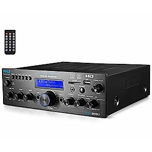 Pyle Wireless Bluetooth Home Stereo Amplifier - Multi-Channel 200 Watt Power Amplifier Home Audio Receiver System w/HDMI, Optical/Phono/Coaxial, FM Radio, USB/SD, AUX, RCA, Mic - Remote -PDA9HBU.5