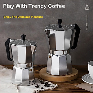 DITOSH 2 Cup Aluminum Espresso Stovetop Coffeemaker Percolator Italian Coffee Maker Moka Express Classic Cafe Maker for Italian and Cuban Café Brewing Greca Coffee Maker 100ml 3.3oz