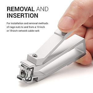 kwmobile 50 Pack M6 Cage Nuts, Bolts and Washers Kit - Cage Nuts Set With Tool for Installation Extraction - For Patch Panel Rack Mount - Black