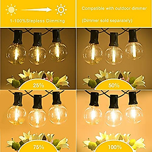 Outdoor String Lights 150ft Outdoor Lights with Waterproof Shatterproof Bulbs 75FTx2pack 56 LEDS Connectable Patio Lights for Indoor Outdoor Backyard Garden Porch Party Led Outdoor String Lights