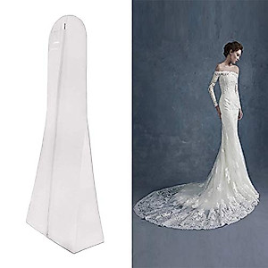 VANVENE Large Garment Bags 72 Saver Dustproof Cover Storage Bag Wedding Dress Bag Prom Ball Gown Garment Clothes Protector (White)