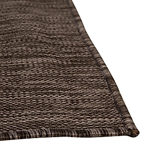 Rugs.com Jill Zarin Outdoor Collection Rug – 2' 7 x 12' Runner Charcoal Flatweave Rug Perfect for Hallways, Entryways