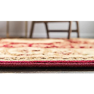 Unique Loom Versailles Collection Traditional Classic Medallion Motif Area Rug (2' 7 x 10' 0 Runner, Burgundy/ Ivory)
