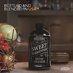Dr. Killigan's Sweet Surrender Fruit Fly Lure | Attractant and Bait for Fruit Flies in Home & Kitchen | Natural Remedy for Indoors and Outdoors | Safe Liquid Fruit Fly Trap Refill | 16 oz | 8 Doses
