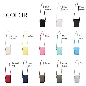 YONBEN Crossbody Bag Small Cell Phone Purse Holder Wallet with Strap for Women Adjustable Shoulder Straps Pure Cotton Canvas with Zipper