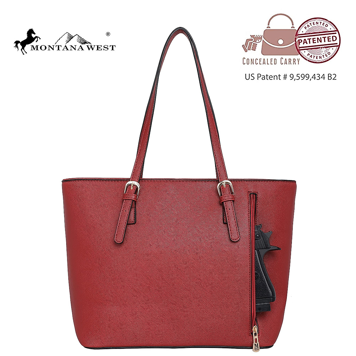 2pcs Tote Handbag Purse Set for Women Large Fashion Satchel Shoulder Laptop Bag MWC2-H030RD