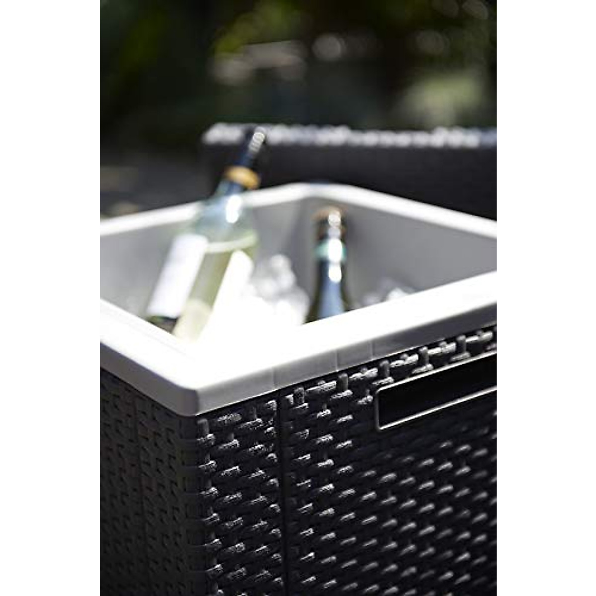 Keter Ice Cube Beer and Wine Cooler Table Perfect for Your Patio, Picnic, and Beach Accessories, Graphite