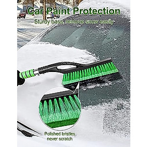 SEAAES 3 Pack Car Snow Scraper and Brush, 27 Inch Snow Brush for Car Window, Detachable Ice Scraper with Foam Grip for Windshield SUV Truck