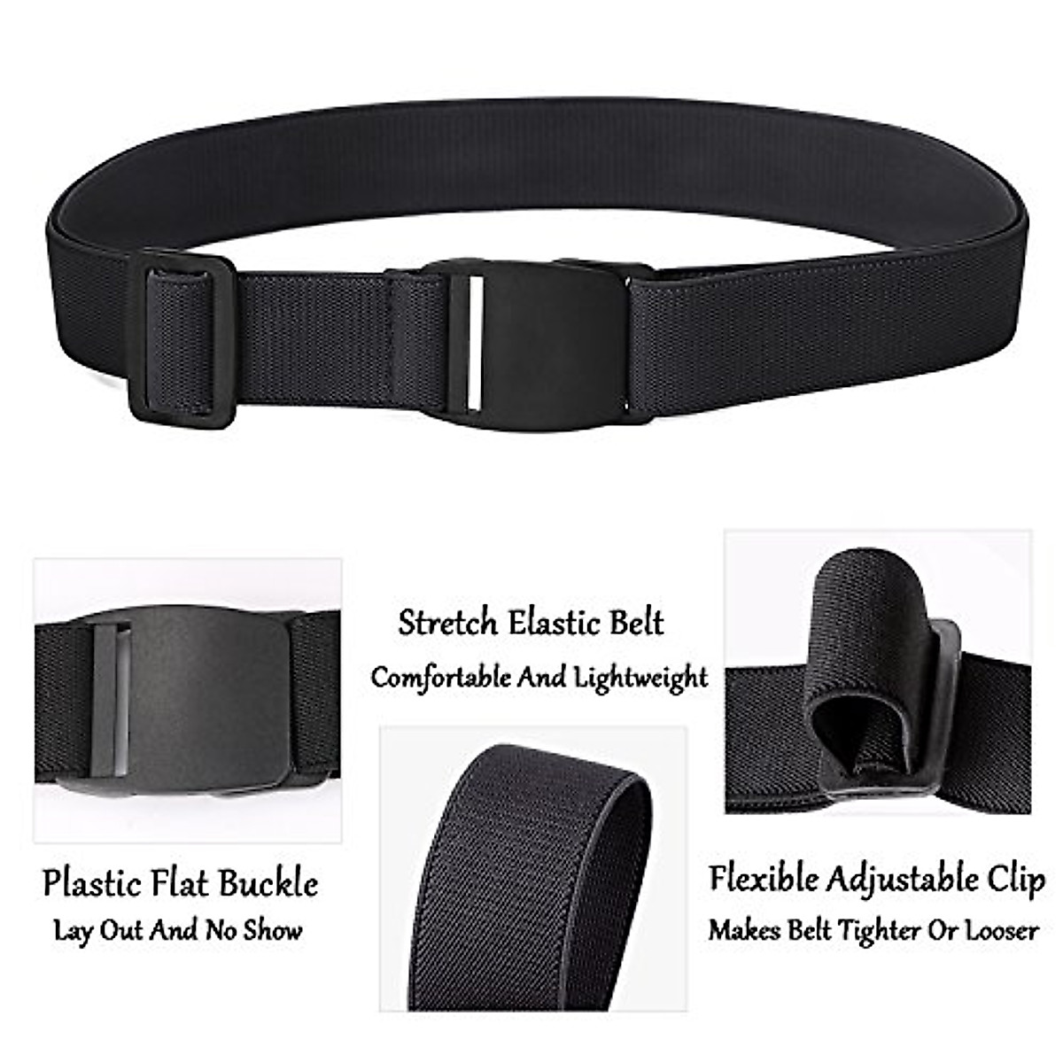 JASGOOD Womens Invisible Belt Comfortable Elastic Adjustable No Show Web Belt for Women or Men