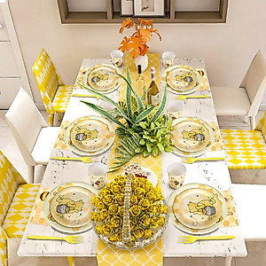 AURORAPARTY 120pcs Classic Winnie Bear Baby Shower or Birthday Party Supplies Baby Shower Plates Napkins Cups Gender Neutral Baby Shower Decoration Tableware Set Serves 24 Guests