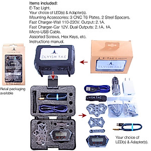 E-Tac Light Compound Bow Sight Light 8-32 15 Level Rechargeable Li-ion BT Sensor Auto On/Off (Blue + UV)