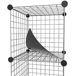 HOMIDEC Closet Organizer, 16 Wire Cube Storage Organizer DIY Bookcase Bookshelf, Metal Grids Storage Shelves for Office, Bedroom, Living Room, Modular Storage Cubes Unit