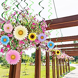42 Pieces Sun Flowers Hanging Swirl Decorations Sunflower Ceiling Hanging Decor Back to School Decor Sunflower Spring Party Decor for Classroom Blackboard Decor