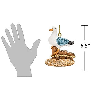 The Bridge Collection Seagull Ornament - Shore Bird Beach Christmas Tree Ornament for Coastal Decor - Lake House, Christmas at The Beach, Christmas Vacation
