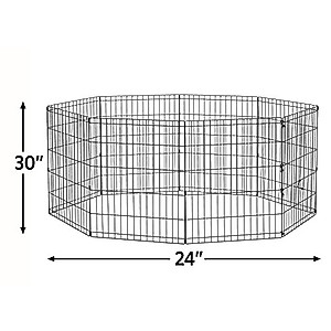 New World Pet Products B552-30 Foldable Exercise Pet Playpen, Black, Medium/24 Inch x 30 Inch