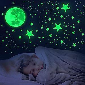 Glow in The Dark Stars for Ceiling,Star Decorations for Bedroom,Kids Boys Girls Room Decor,Wall Stickers for Bedroom,Play Room,Living Room,Wall Decorations,Baby Room Decor,Best Birthday Gift