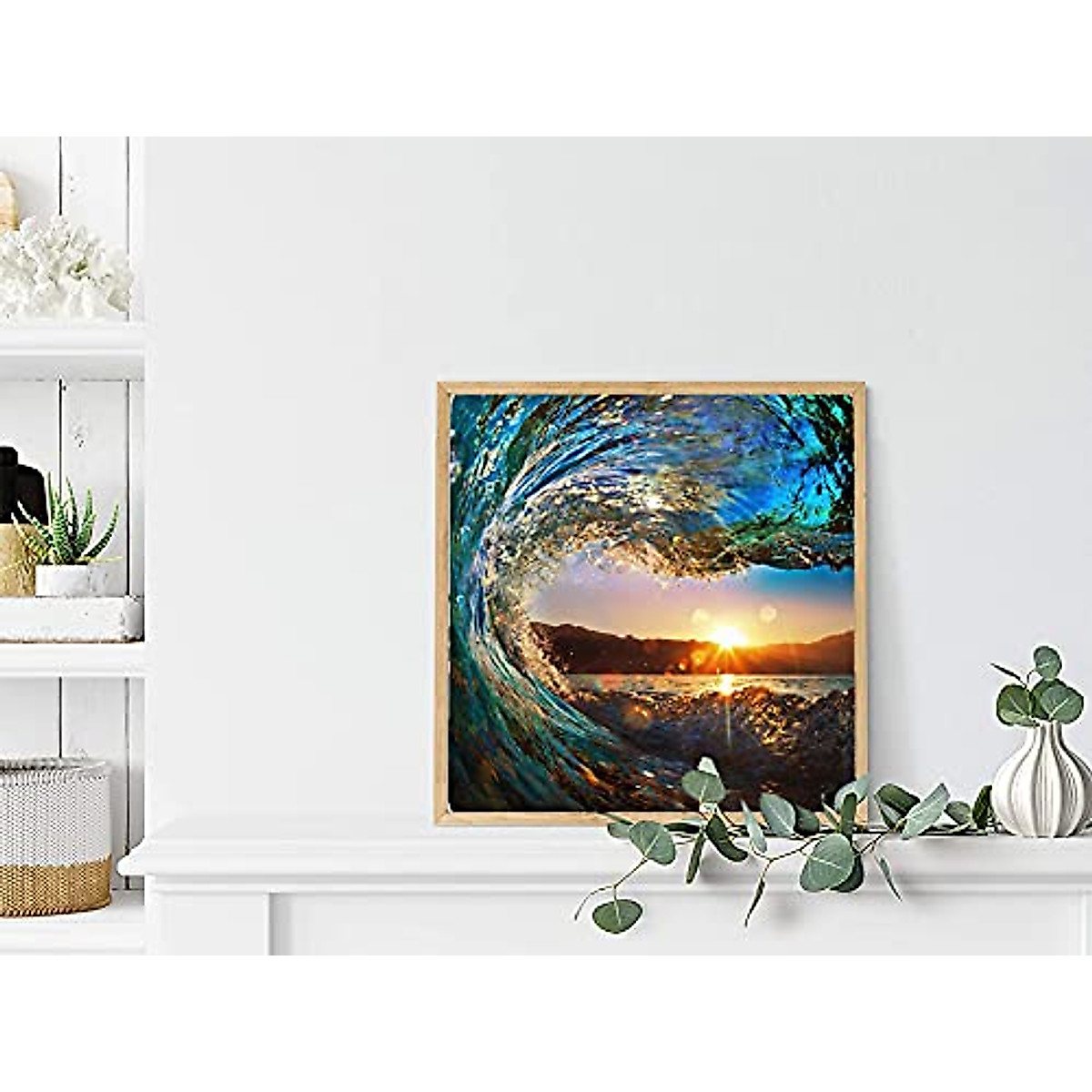 Beaudio Landscape Series Diamond Painting Kits for Adults- Golden Waves- DIY Round Full Drill 5D Diamond Art for Home Wall Decor(11.8x11.8inch)