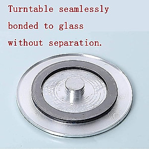Turntable Glass Turntable Clear Round Rotating Food Tray, Lazy Susan Turntable for Dining Table, Daily Household, Hotel, Walkway Snack Booth, Teahouse Use Lazy Susan Turntable (Color : Transparent,