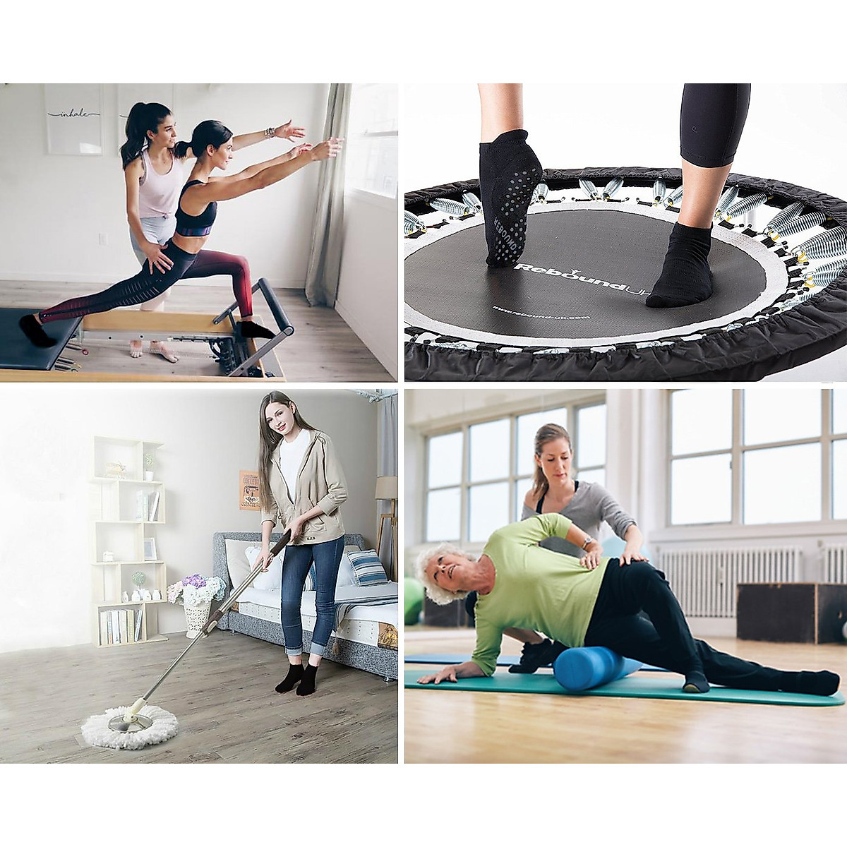 DIBAOLONG Non Slip Yoga Socks for Women, Anti-Skid Gripper Socks Pilates Barre Bikram Fitness Socks with Grips