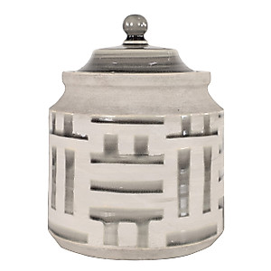 Deco 79 Ceramic Cylinder Decorative Jars, Set of 2 10", 8"H, Gray