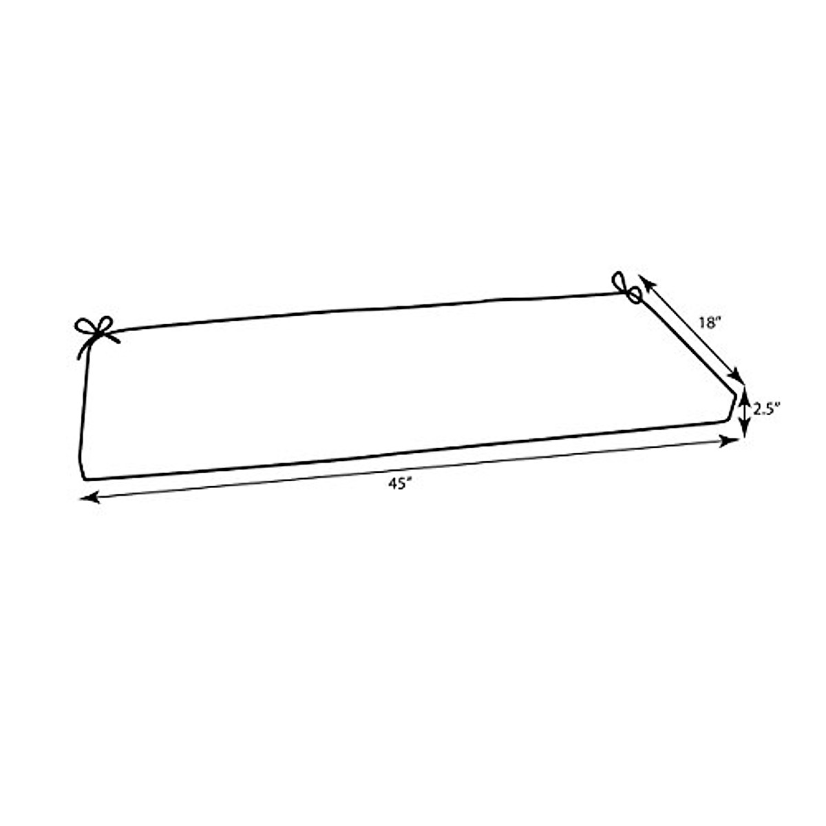 Pillow Perfect Outdoor/Indoor Carmody Navy Bench/Swing Cushion, 1 Count (Pack of 1), Blue