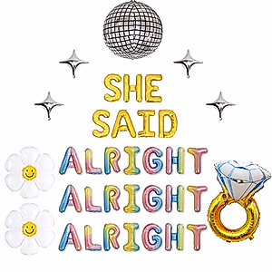 She Said Alright Alright Alright Balloon Banner Dazed and Engaged Banner for Dazed and Engaged Bachelorette Party 60s 70s Retro Bachelorette Tie Dye Bachelorette Party Decorations