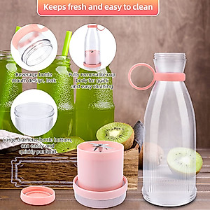 Globalstore Portable 12oz Mini Blender, USB Rechargeable, 40 Seconds Quick Juicing, Smart Safety Protection, Can Be Made At Any Time, Large Capacity and Easy to Clean