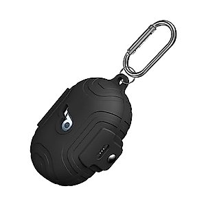 [Newest Secure Lock] Alquar for Anker Soundcore Space A40 Case Cover, Silicone Protective Scratch Shock Cover ONLY Compatible with Anker Soundcore Space A40 Earbuds Charging Case with Carabiner(Black)