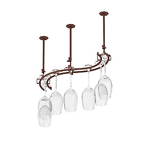 Wine Racks Metal Plug-in Wine Rack Creative Wrought Iron Wine Rack Hanging Wine Rack Wine Rack Goblet Holder Glassware Rack Cup Holder (Color : C1, Size : 82 * 23cm)