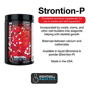 Brightwell Aquatics Strontion-P - Strontium Supplement for All Marine Aquariums, 150g