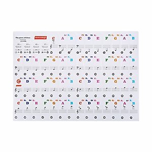 VGEBY 61/88 Keys Piano Stickers, Transparent Removable Keyboard Double Layer Coating for Kids and Beginners(Colored)