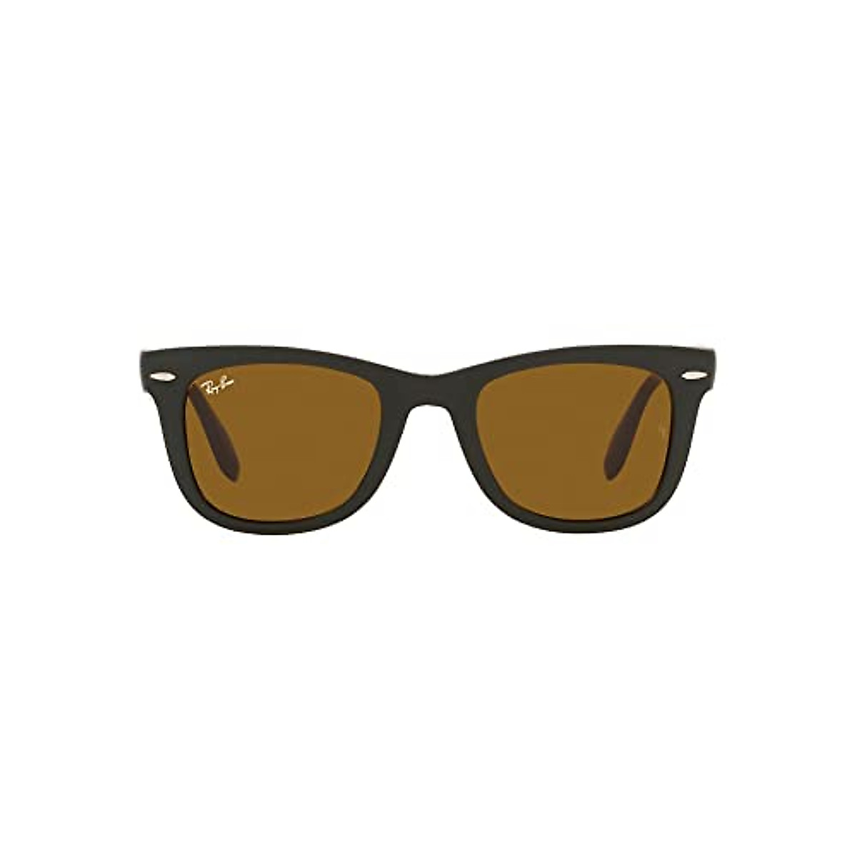 Ray-Ban RB4105 Folding Wayfarer Square Sunglasses, Military Green/Brown, 50 mm