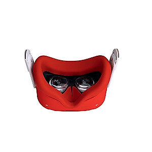 for Meta Quest 2 Accessories, Quest 2 Silicone face Cover, VR Shell Cover,Quest 2 Touch Controller Grips Cover,Protective Lens Cover,Halo Controller Protector (Red)