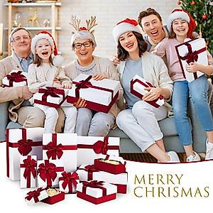 Tenceur 10 Pcs Valentines Gift Boxes with Lids Assorted Sizes Gift Boxes for Presents Gift Box with Ribbon for Christmas, Birthdays, Weddings, Housewarmings, Anniversaries(Red and White)