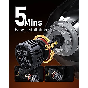 Hikari 2025 25000LM 9006 HB4 LED Bulbs, Fog Light, 45W Upgraded Core-12, High Lumens LED Kit, 6000k Cool White, IP68 Waterproof, Foglight