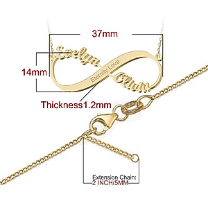 UMAGICBOX Personalized Gold Infinity Name Necklace with Heart Arrow Anchor Compass Mountain Constellation ​Forever Love Pendant Jewelry Birthday Gift Ideas for Women Girls Mother Daughter Friendship