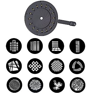 WELLMAKING Adjustable Aperture Iris Diaphragm(Supports Inserting gobos) for Optical snoot, can Adjust The Size of Aperture and gobo's Projection Simultaneously