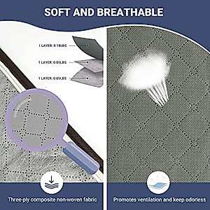 DOOOB 3 Pack Blanket Storage Bag, 50L Clothes Storage Bags for Comforter, Bedding - Foldable Clothing Storage Organizer with Reinforced Handle & Zippers for Closet and Underbed Storage (Light grey)