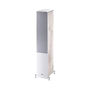 HECO Aurora 700 3-Way, Dual 6.5" Floorstanding Speaker in White Outfitted for Deeper Bass