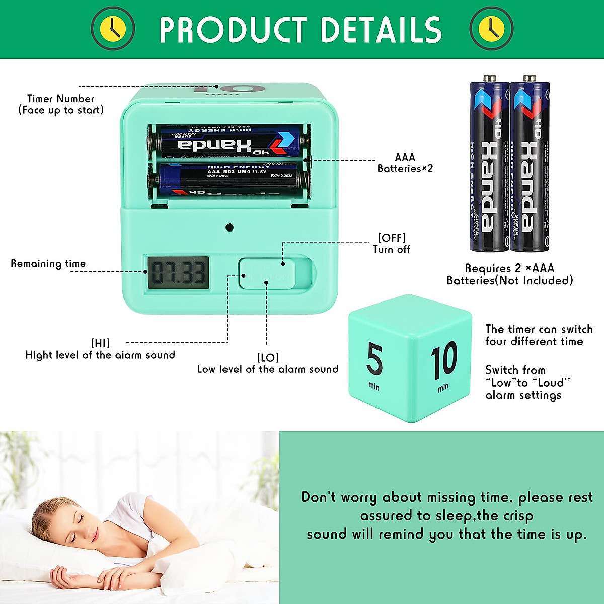 Cube Timer 4 Pieces Gravity Sensor Flip Timer Kids Timer Digital Cube Workout Timer Kitchen Timer for Time Management Home Study, 1 3 5 10 Minutes and 15 20 30 60 Minutes (White, Red, Pink, Green)