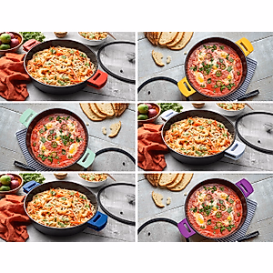 ZAVOR Noir 6 Qt Sauté Pan - Premium Cast Aluminum with Titanium-based Nonstick Ceramic Coating & Removable Handles - Ultra Lightweight - Oven & Induction Ready | Noir Collection (ZCWNR37)