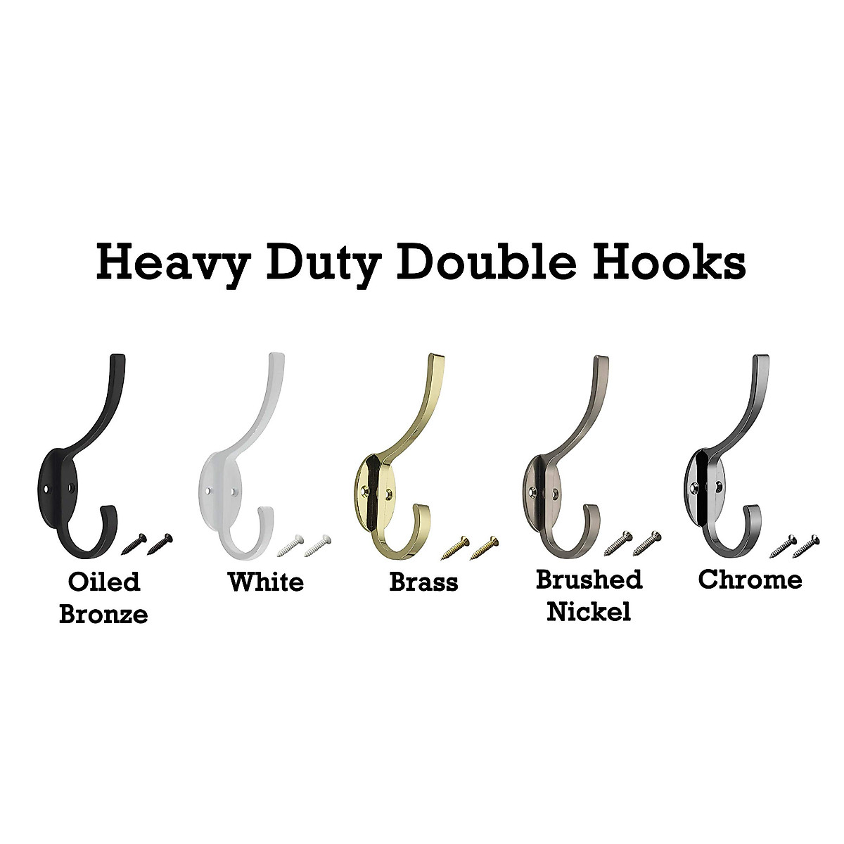 Easton Wall Mounted Hooks, Coat Hooks, Towel Hooks, Key Hook, Wood Coat Rack, Entryway Storage, Heavy Duty Double Hooks - 20 Colors, 4 Sizes - Shown In Sea Blue