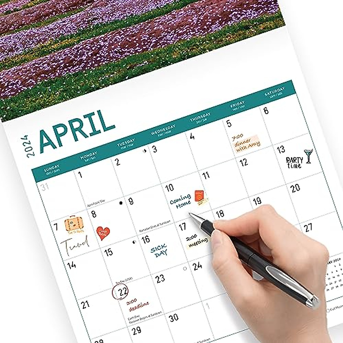 2024 Seasons Monthly Wall Calendar by Bright Day, 12 x 12 Inch Spring Summer Autumn Winter