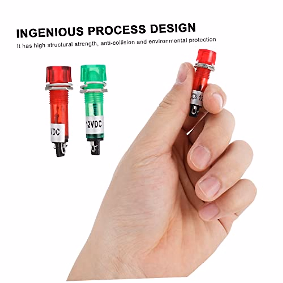 TEHAUX 20 Pcs Signal Light LED Panel Mini Light Truck Indicator Light Green Indicator Light Panel Mount Signal Flash Signal Light Power Signal Lamp Dc12v Car Warning Light Plastic