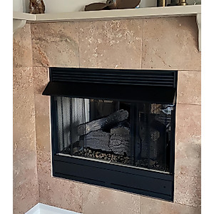 Americangaslogs Black Adjustable Fireplace Hood for 28 to 48" Harmony Burners Fireplace Hood Heat Shield